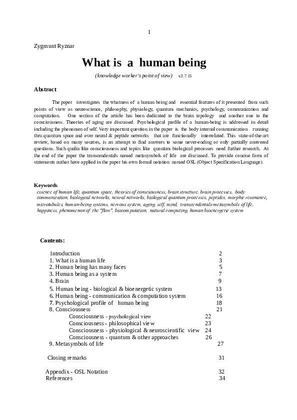 (PDF) What is a human being