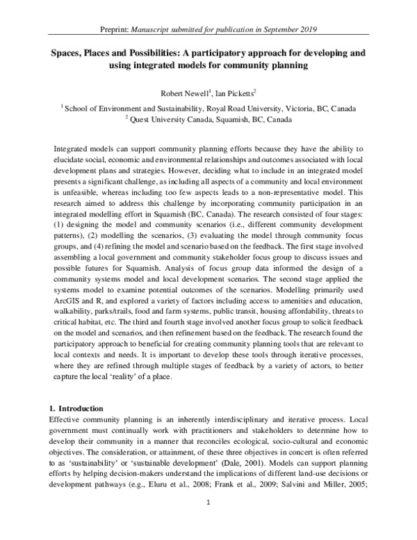 (PDF) Spaces, places and possibilities: A participatory approach for ...