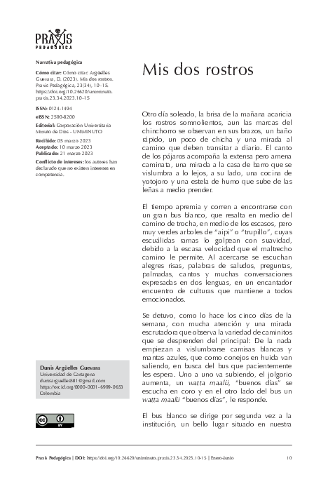 (PDF) Mis dos rostros | Praxis Pedagógica - Academia.edu