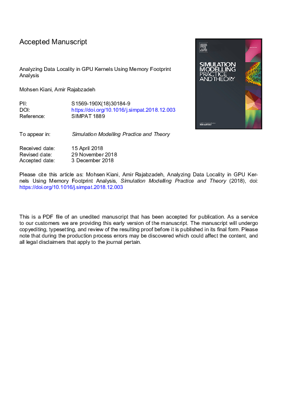 Pdf Analyzing Data Locality In Gpu Kernels Using Memory Footprint Analysis