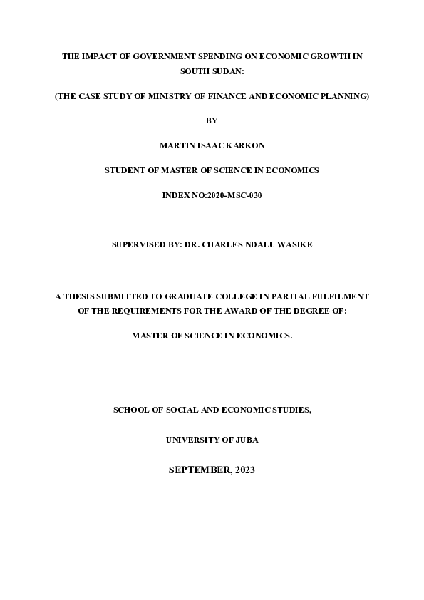 (DOC) THE IMPACT OF GOVERNMENT SPENDING ON ECONOMIC GROWTH IN SOUTH ...