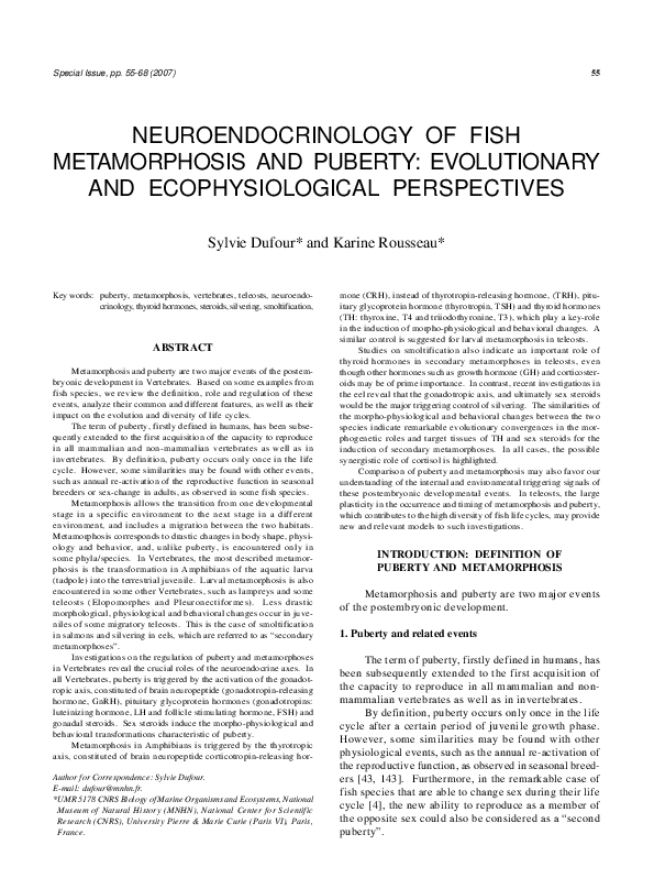 (PDF) Neuroendocrinology of Fish Metamorphosis and Puberty ...