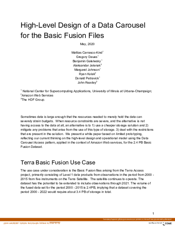 (PDF) High-Level Design of a Data Carousel for the Basic Fusion Files