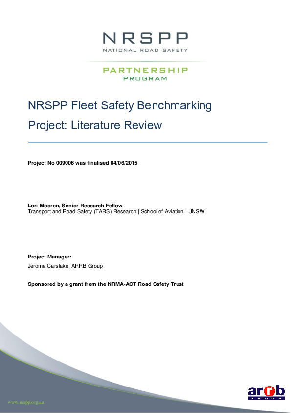 (PDF) NRSPP Fleet Safety Benchmarking Project: Literature Review