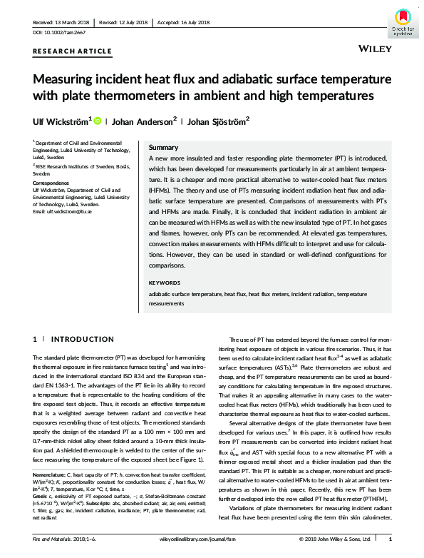 (PDF) Measuring incident heat flux and adiabatic surface temperature ...