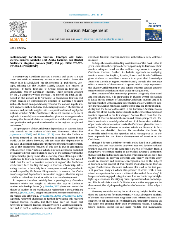 (PDF) Contemporary Caribbean Tourism: Concepts and Cases