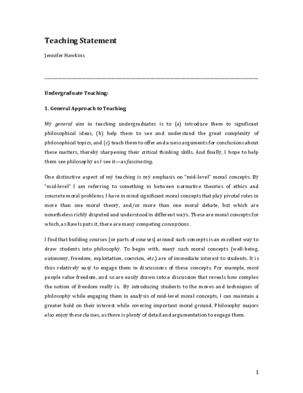 (PDF) J Hawkins Teaching Interests and Practices