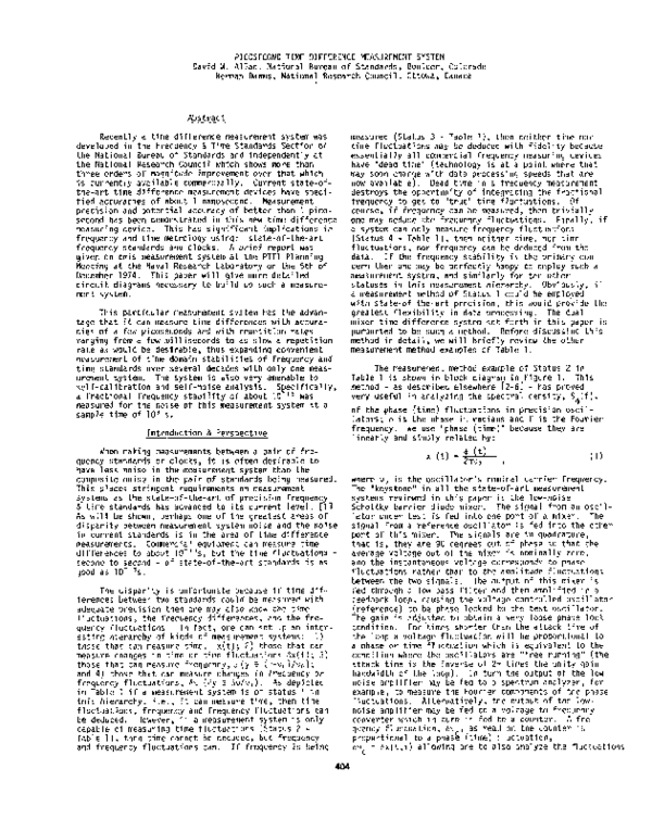 (PDF) Picosecond Time Difference Measurement System