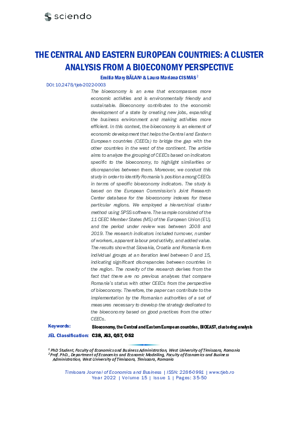 (PDF) The Central and Eastern European Countries: A Cluster Analysis ...