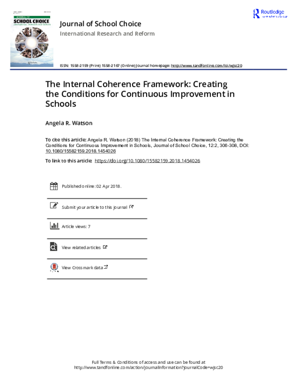 (PDF) The Internal Coherence Framework : Creating the Conditions for ...