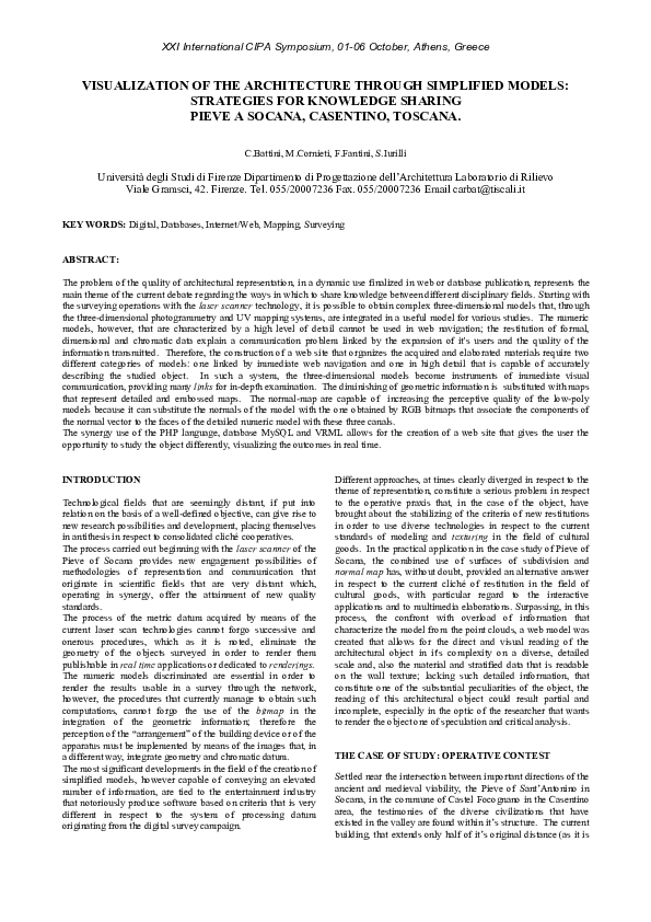 (PDF) Visualization of the architecture through simplified models ...