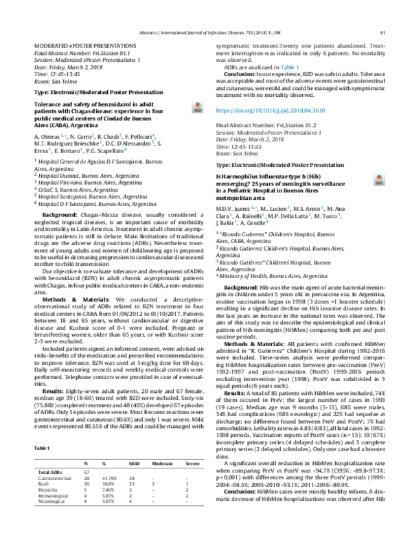 (PDF) Tolerance and safety of benznidazol in adult patients with Chagas ...