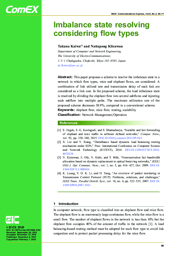 (PDF) Imbalance state resolving considering flow types