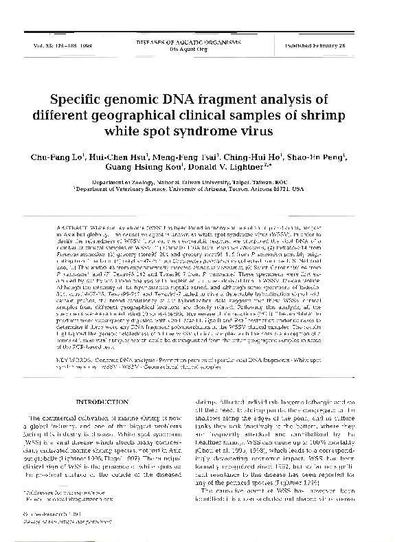 (PDF) Specific genomic DNA fragment analysis of different geographical ...