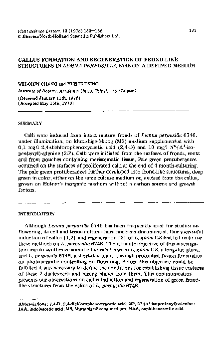 (PDF) Callus formation and regeneration of frond-like structures ...