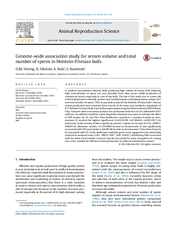 (PDF) Animal Reproduction Science