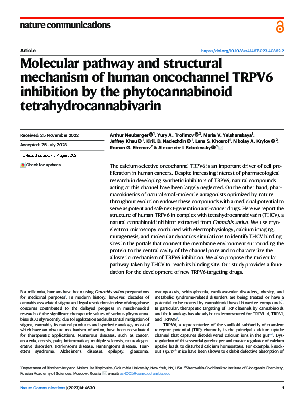 (PDF) Molecular pathway and structural mechanism of human oncochannel ...