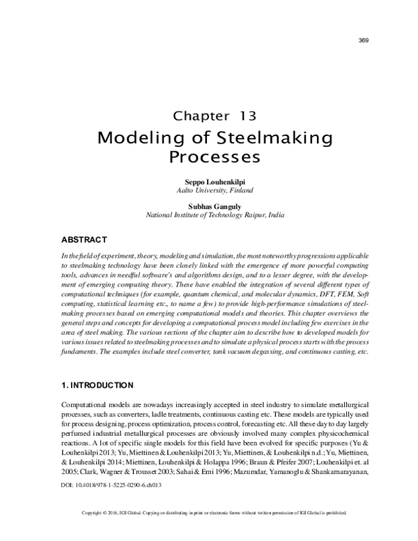 (PDF) Modeling of Steelmaking Processes