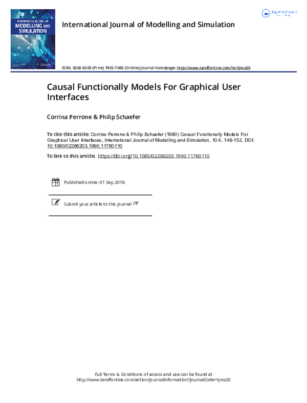 (PDF) Causal Functionally Models For Graphical User Interfaces