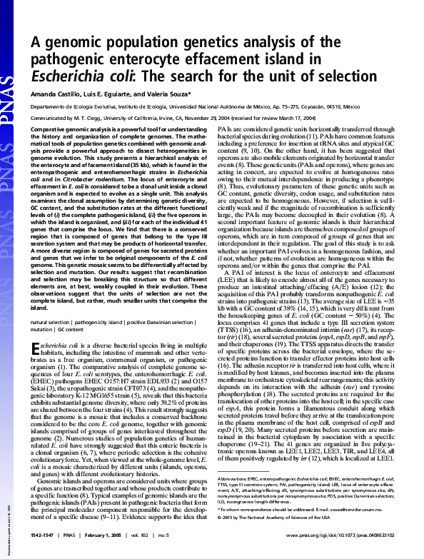 (PDF) A genomic population genetics analysis of the pathogenic ...