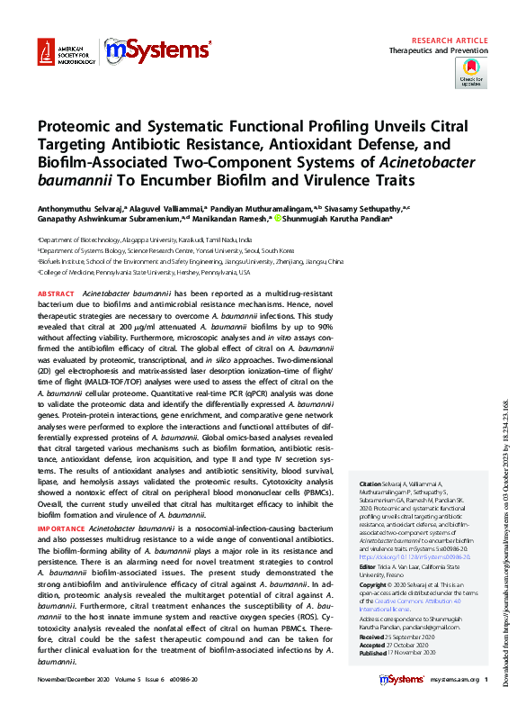 (PDF) Proteomic and Systematic Functional Profiling Unveils Citral ...