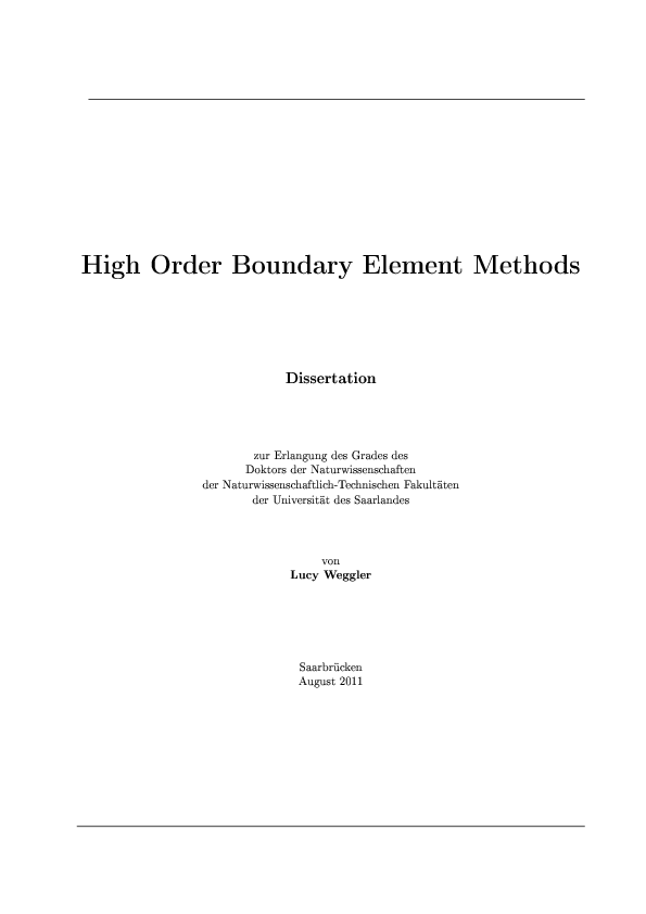 (PDF) High order boundary element methods