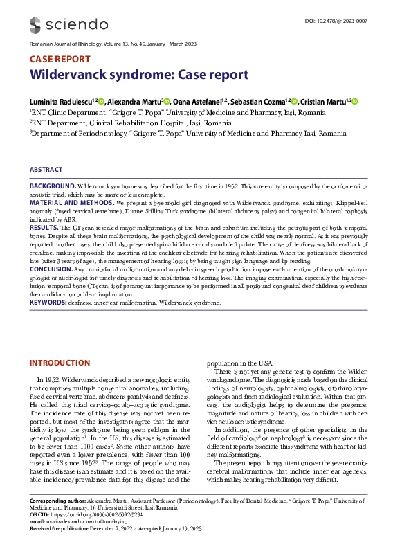 (PDF) Wildervanck syndrome: Case report