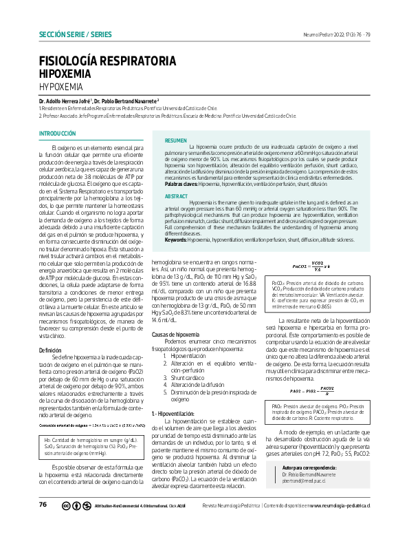 (PDF) Fisiología Respiratoria Hipoxemia