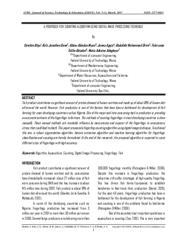 (PDF) A Proposed Fish Counting Algorithm Using Digital Image Processing ...