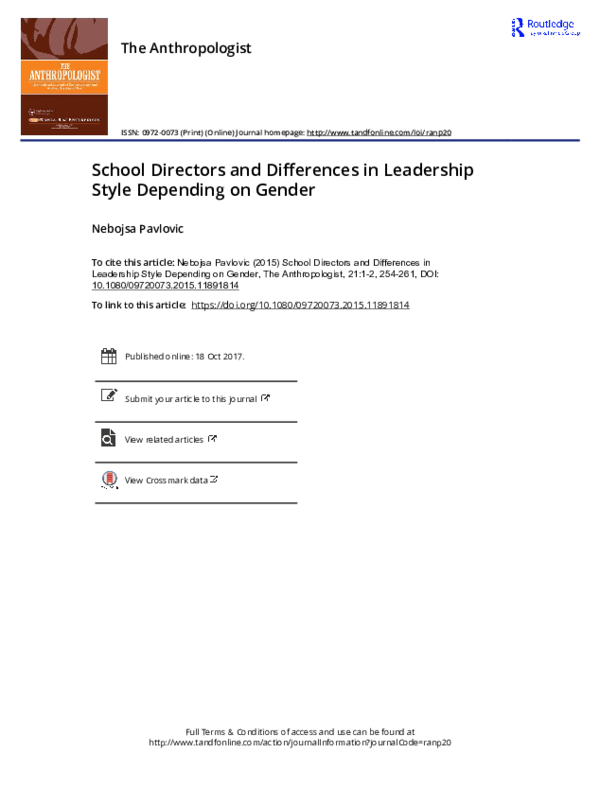 (PDF) School Directors and Differences in Leadership Style Depending on ...