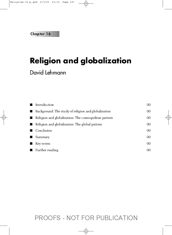 (PDF) Religion and globalization