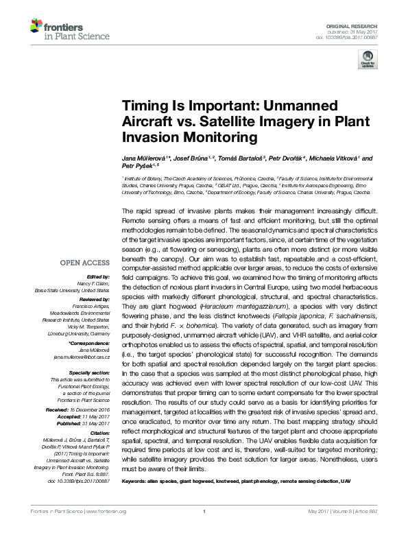 (PDF) Timing Is Important: Unmanned Aircraft vs. Satellite Imagery in ...