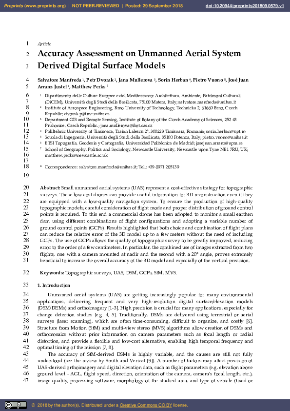 (PDF) Accuracy Assessment on Unmanned Aerial System Derived Digital Surface Models