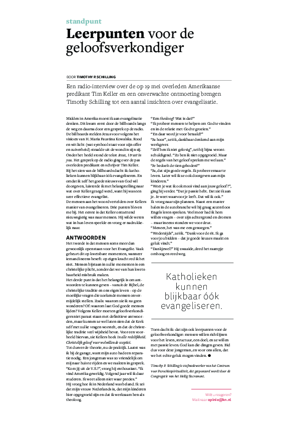 (PDF) Leerpunten voor de geloofsverkondiger