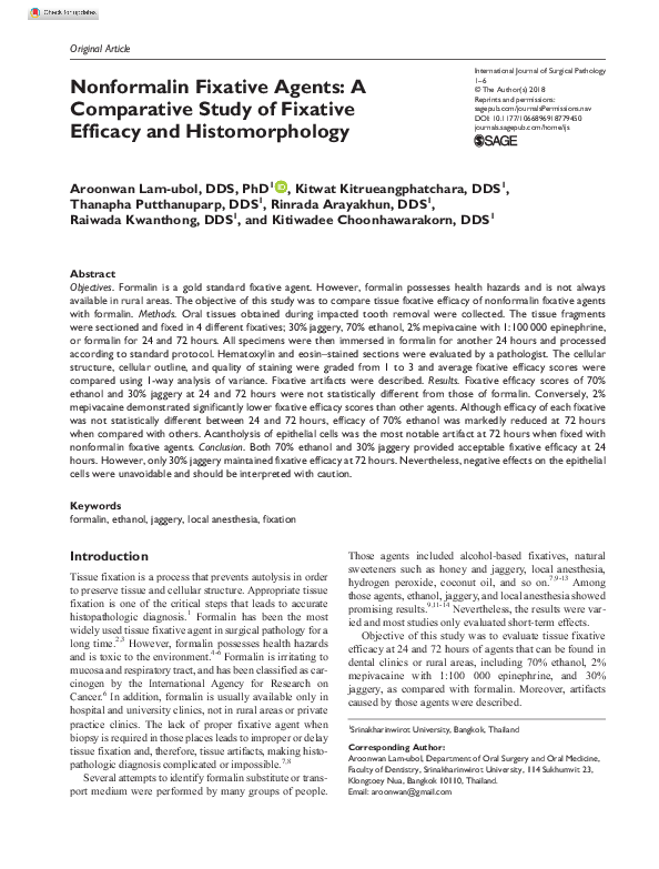 (PDF) Nonformalin Fixative Agents: A Comparative Study of Fixative ...