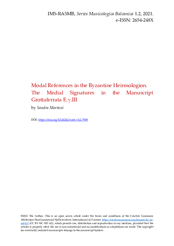 (PDF) Modal References in the Byzantine Heirmologion. The Medial ...