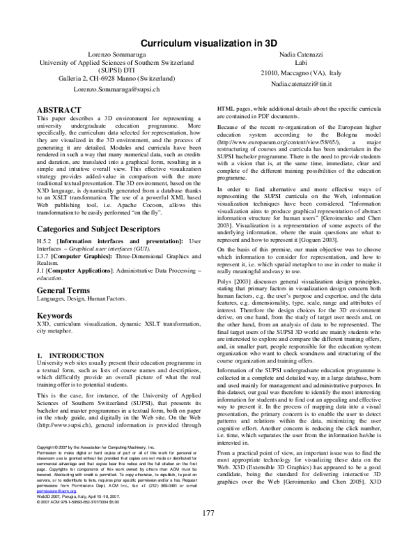 (PDF) 3D Visualization of University Curricula