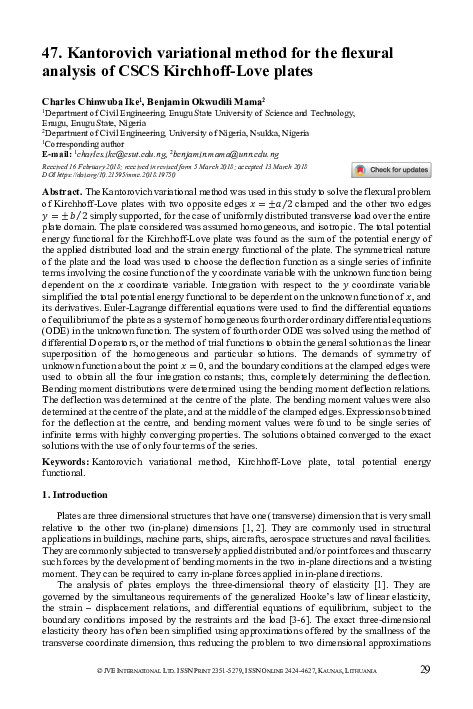 (PDF) Kantorovich variational method for the flexural analysis of CSCS ...