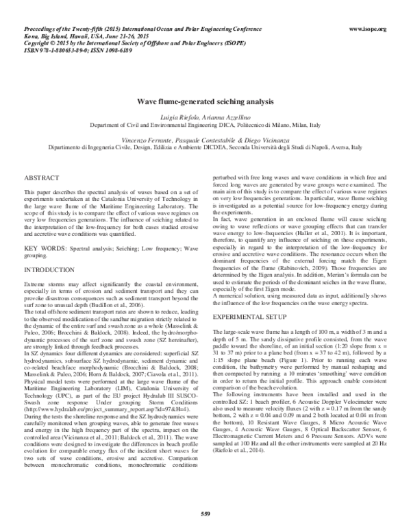 (PDF) Wave Flume-Generated Seiching Analysis