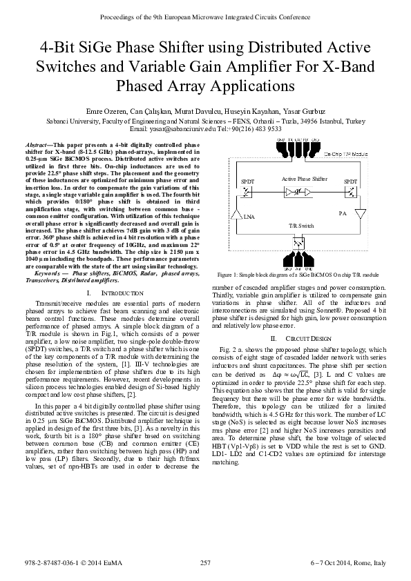 (PDF) Figure 1: Simple block diagram of a SiGe BiCMOS On chip T/R ...