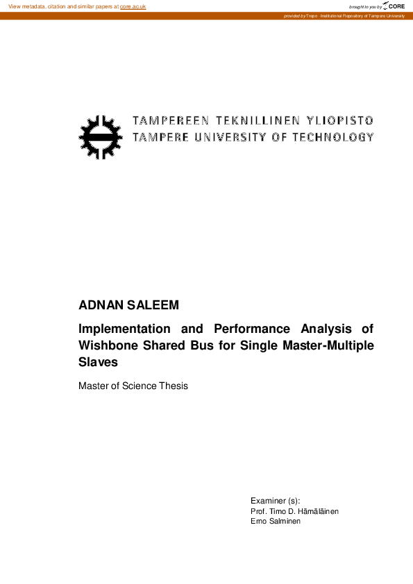 Pdf Implementation And Performance Analysis Of Wishbone Shared Bus