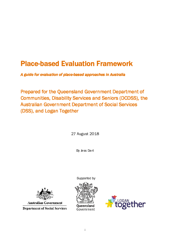 (PDF) Place-based evaluation framework: a guide for evaluation of place ...
