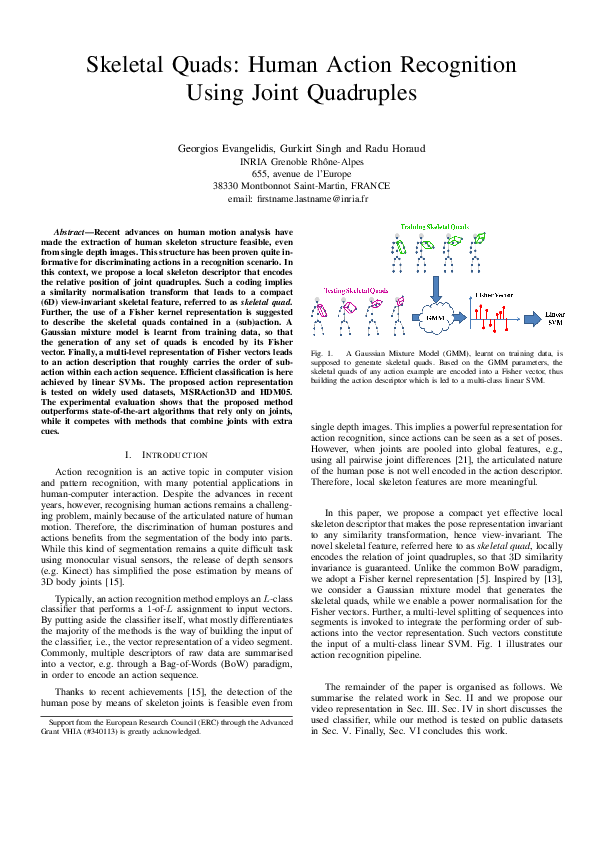 (PDF) Human Action Recognition via Skeletal Quads