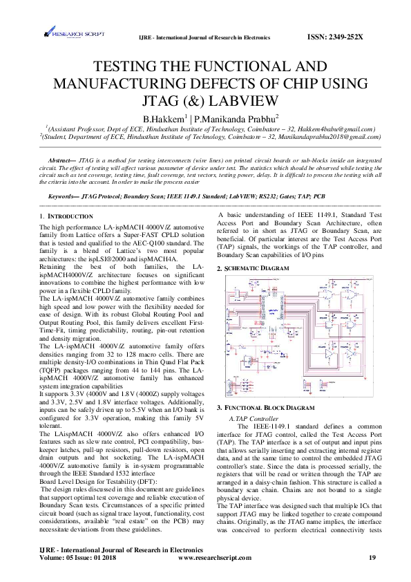 (PDF) IJRE-International Journal of Research in Electronics TESTING THE ...