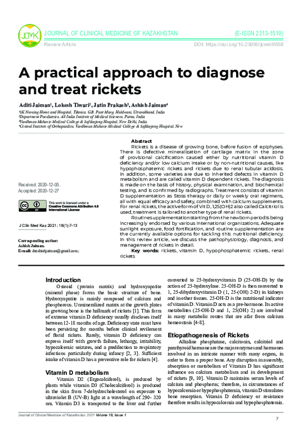 (PDF) A practical approach to diagnose and treat rickets