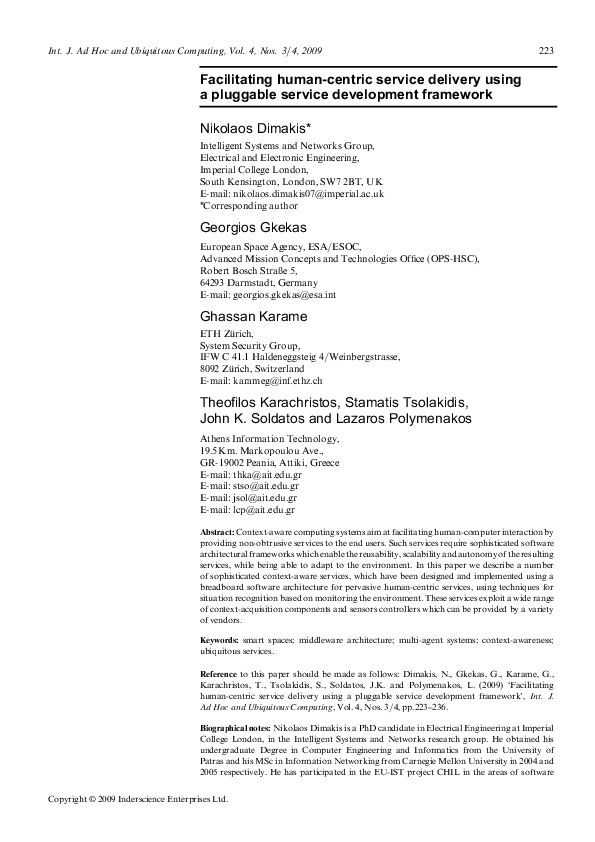 (PDF) Facilitating human-centric service delivery using a pluggable service development ...