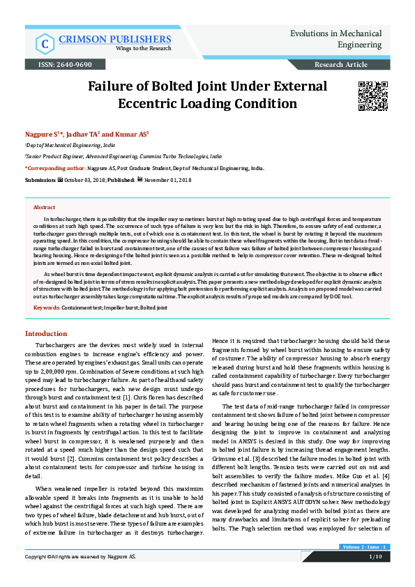 (PDF) Failure of Bolted Joint Under External Eccentric Loading Condition