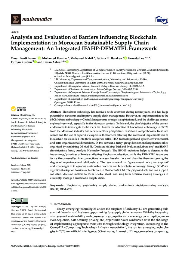 (PDF) Analysis and Evaluation of Barriers Influencing Blockchain ...