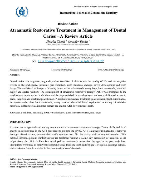 (PDF) Atraumatic restorative treatment in management of dental caries ...
