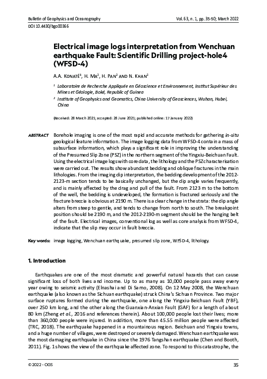 (PDF) Electrical image logs interpretation from Wenchuan earthquake ...